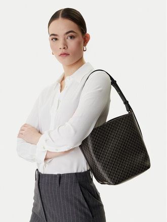 Calvin Klein Handtasche Emblem Aop Medium Bucket LV04F3365G Schwarz