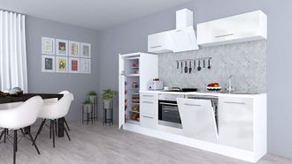 Respekta Respekta Amanda K&uuml;chenzeile, Holzwerkstoff, Wei&szlig;, 280 cm