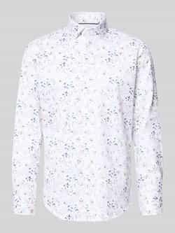 Christian Berg Regular Fit Business-Hemd mit floralem Muster und Haifischkragen