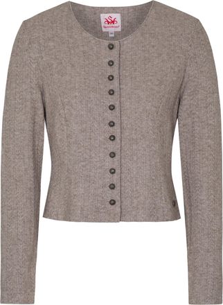 Spieth & Wensky Damen Trachten Strickjacke, Dietzing (420790-1636), Gr&ouml;&szlig;e:40, Farbe:Taupe (4454)