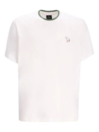 Paul Smith t-shirt à motif de zèbre brodé - Blanc