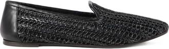 Brunello Cucinelli Femme, Chaussures, Noir, Taille: 38 EU Techno Raffia and Calfskin Flats