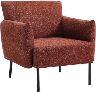 Vente-Unique Fauteuil en tissu texturé terracotta GERALDIA