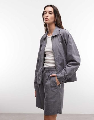 Obey Olivia - Veste densemble zipp&eacute;e &agrave; carreaux &eacute;cossais - Gris