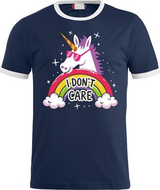 Spass Kostet Herren T-Shirt Es ist Mir egal Mich interessiert es Nicht Einhorn pink Regenbogen Gr&ouml;&szlig;e S - 5XL