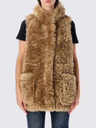 Urban Code Gilet long &agrave; capuche en fausse fourrure avec col montant