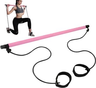 Generic Pilates-Bar-Set - Multifunktionale Pilates-Bar, Ganzk&ouml;rper-Stretch Mit Elastischer Fusion-Bar | Leichtes Design, Tragbare Trainingsstange, &Uuml;bungszubeh
