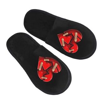 Generic Pantoufle Maison Coeur Rouge Bris&eacute; Romantique Hiver Chaussures Chaudes Antid&eacute;rapantes Hiver Pantoufles Confortable Chaudes Pantoufles Pour Voyages Cam