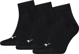 Puma Kurzsocken PUMA PUMA UNISEX QUARTER PLAIN 3P, Herren, Gr. 39-42, schwarz (3x schwarz), Baumwollmischung, unifarben, elastisch, Socken, Atmungsaktiv, R