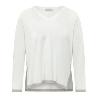 Gran Sasso Femme, Pulls, Blanc, Taille: 36 FR Pull Col en V