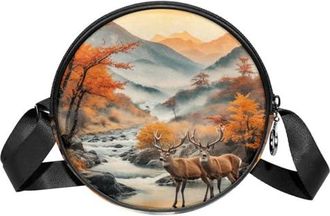 Generic Petit sac &agrave; bandouli&egrave;re Circle pour femme, petit sac &agrave; bandouli&egrave;re avec fermeture &eacute;clair, bretelles r&eacute;glables, sac &agrave; main rond d&eacute;contract&eacute; pour femmes