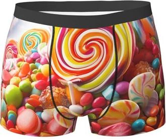 Generic Boxer Homme Bonbons Arc-en-Ciel sous-Vêtement Et Confortable Coupe Élastique Boxer en Classique, pour Pères, Petit Ami, LUsage Quotidien, M