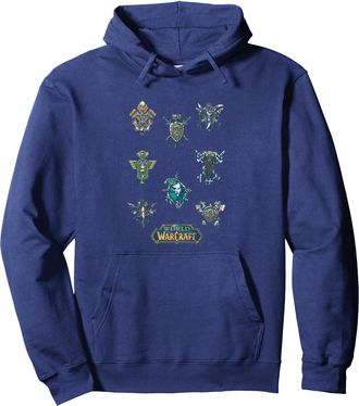 World of Warcraft World of Warcraft Textbook Iconic Badges Big Chest Poster Pullover Hoodie