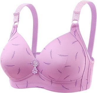Generic Soutien-gorge pour femme 2026 - Coupe large et fine - R&eacute;glable - Double poitrine - Respirant - Sans anneau en acier, violet, 66