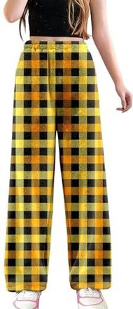 Generic Hanraz Y2k Pantalon de pyjama &agrave; carreaux pour femme - V&ecirc;tement de nuit pour lautomne et lhiver - Unisexe - Confortable - Pantalon de pyjama d&eacute;contract