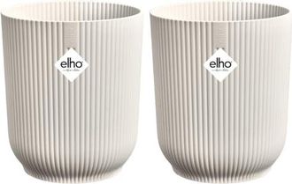 ELHO Vibes Fold Orchid High 12,5cm - Orchideentopf f&uuml;r den Innenbereich - Blument&ouml;pfe f&uuml;r den Innenbereich - 100% recycelter Kunststoff - Wei&szlig;/Leinenwei&szlig; (