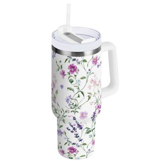 Alaza Wasserflasche mit Trinkhalm-Deckel und Griff, wiederverwendbar, isoliert, Edelstahl, f&uuml;r Damen und Herren, Reise-Getr&auml;nkehalter