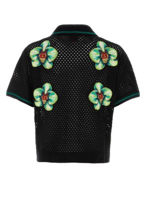 Casablanca Mens Orchid Shirt Black Cotton