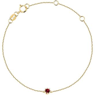 Live Diamond Bracelet en or jaune recycl&eacute; 375/1000 et rubis de synth&egrave;se