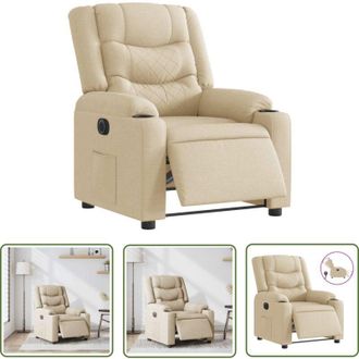 vidaXL The Living Store - vidaXL Relaxsessel Elektrisch Creme Stoff