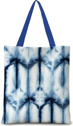Generic Sac fourre-tout bleu en toile tie-dye - 40 x 35 cm - Design artistique avec fermeture &eacute;clair et poche int&eacute;rieure, Tie-dye bleu 8, 28 X 12 X 9 Centimet