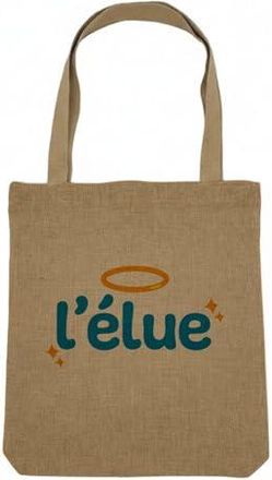 Fabulous Sac Shopping Tote Bag Aspect Lin - L&eacute;lue Princesse Reine Ange - Sac de Courses Toile Epaisse 360g Beige Naturel Cabas Port&eacute; Epaule Solide Imprim&eacute; en F