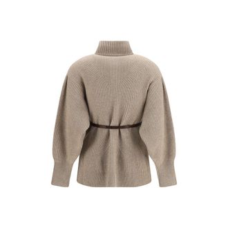 Brunello Cucinelli Ribbed Wool Cardigan - Beige