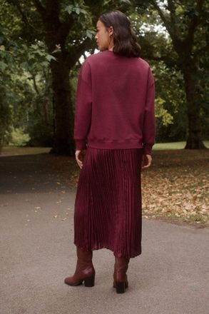 Next Midikleid 2-in-1 Pullover-Satinmidirock mit weichem Griff (1-tlg)