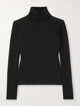 Tom Ford Rollkragenpullover Aus Einer Kaschmir-seidenmischung - Schwarz