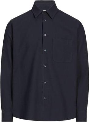 Samsøe & Samsøe Baumwollhemd mit Hahnentrittmuster in Blau