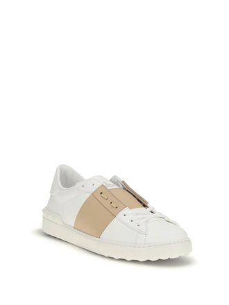 Valentino Garavani Mens Open Sneakers Bianco-Sahara Beige-Bianco Bianco/sahara Beige/bianco