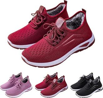 Generic Baskets de marche &agrave; enfiler pour femme - Doublure en polaire &eacute;paisse - Chaudes, confortables et antid&eacute;rapantes - Pour jogging, course &agrave; pied, fitness,