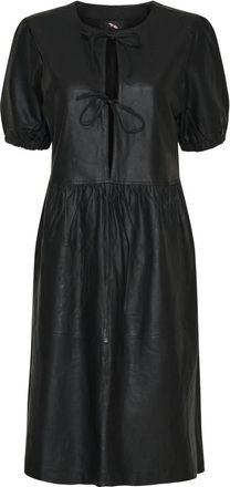 BTF-CPH Btfcph - Robe mi-longue en cuir &agrave; nouer - Femme - Robes - Noir - Taille: 48 FR