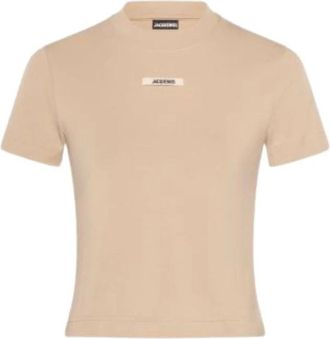 Jacquemus Femme, Tops, Beige, Taille: 42 FR Gros Grain T-shirt