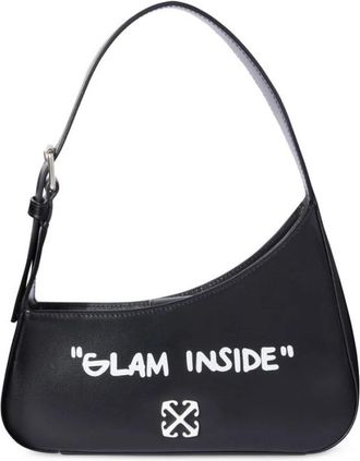 Off-white Femme, Sacs, Noir, Taille: ONE Size Sac Bandouli&egrave;re en Cuir Noir avec Poches