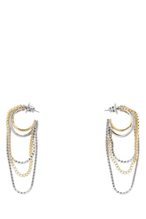 Swarovski Stacked Chain Earrings - Gold