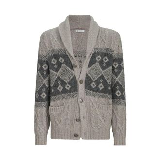 Brunello Cucinelli Chin&eacute; Cardigan - - Knitwear - Herren - Grau - L