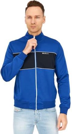 Ben Sherman Sweat-shirt à manches longues et col cheminée pour homme, Bleu, M