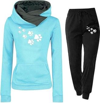 Generic 2023 Survetement Jogging Femmes 2 pi&egrave;ces Ensembles de Sport Pantalon Et Sweat &agrave; Capuche Survetement Chic Et Elegant Ensemble Femme Ensemble Imprim&eacute; Fe