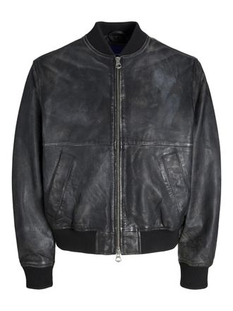 Jack & Jones Herren Jorleather Bomber JKT Styd Aw24, Black, l