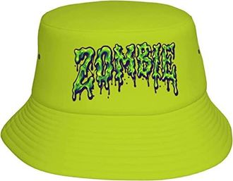 Generic Mode Chapeau de Plage Mots de Zombies fondants Chapeaux de Soleil de Plage Unisex Bobs Homme pour Filles Adultes pêche