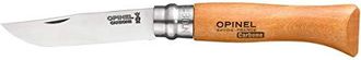 Opinel Opinel - N&deg;08 Couteau de Poche en Blister - Lame 8,5 cm Carbone XC90, Manche Bois de H&ecirc;tre, Usage Quotidien, Bague de S&eacute;curit&eacute; Virobloc - Fabrication 