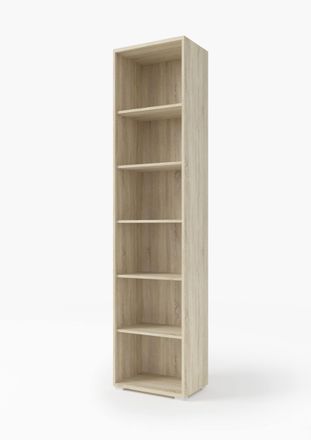 M&ouml;belando Aktenregal Clermont in Sonoma/Eiche mit 6 F&auml;chern und 5 Einlegeb&ouml;den. Abmessungen (BxHxT) 52,5x221,2x35 cm