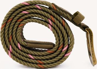 Faguo Ceinture tress&eacute;e kaki et rose