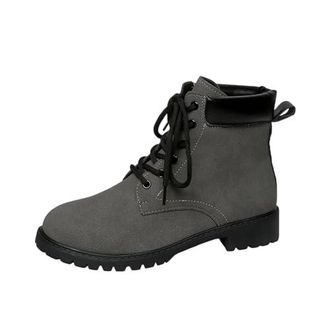 Generic Bottes &agrave; lacets pour femme - Talon bas - &Eacute;l&eacute;gantes - Couleur unie - Polyvalentes - Antid&eacute;rapantes - Classiques - D&eacute;contract&eacute;es - Confortables - Pour l