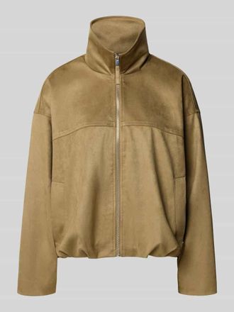 Gina Tricot Jacke in Leder-Optik mit Rei&szlig;verschluss und Eingrifftaschen
