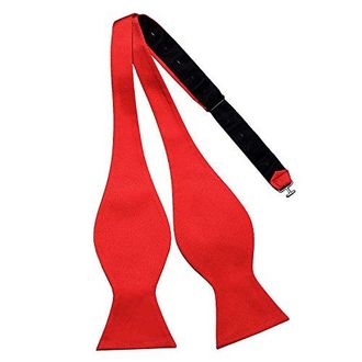 DonDon Noeud papillon pour homme à nouer soi-même Noeud pap pour costume et smoking - Rouge