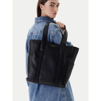 Calvin Klein Handtasche Calvin Klein Webbing Strap Tote LV04F3289G Schwarz