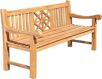 Clp Banc De Jardin en Bois De Teck Florida I Dossier Ajour&eacute; I Capacit&eacute; De Charge 225 Kg I R&eacute;sistant Aux Intemp&eacute;ries, Couleur:Teck, Taille:200 cm