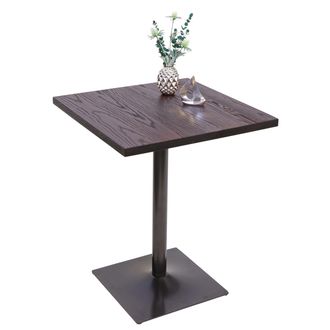 Mendler Bistrotisch HWC-H10, Bartisch Thekentisch, Industrial Gastronomie Ulme Holz MVG-Zertifiziert 76x60x60cm - Dunkelbraun